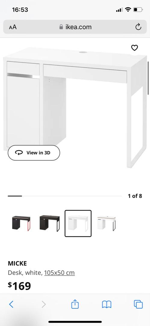 IKEA Micke - Computer / Study Desk, Furniture & Home Living, Furniture ...