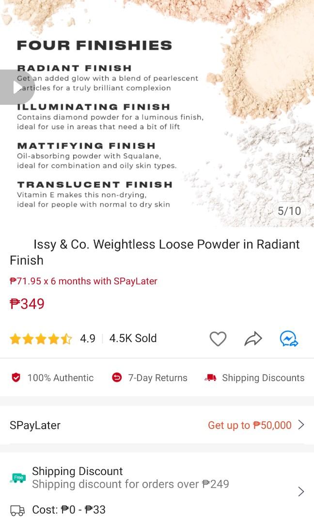 Issy and Co radiant loose setting powder make up, Beauty & Personal ...