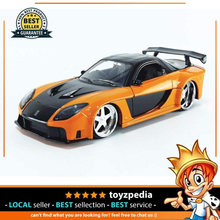 Jada Han's Mazda RX-7 Orange and Black Fast & Furious Movie 1/24 ...