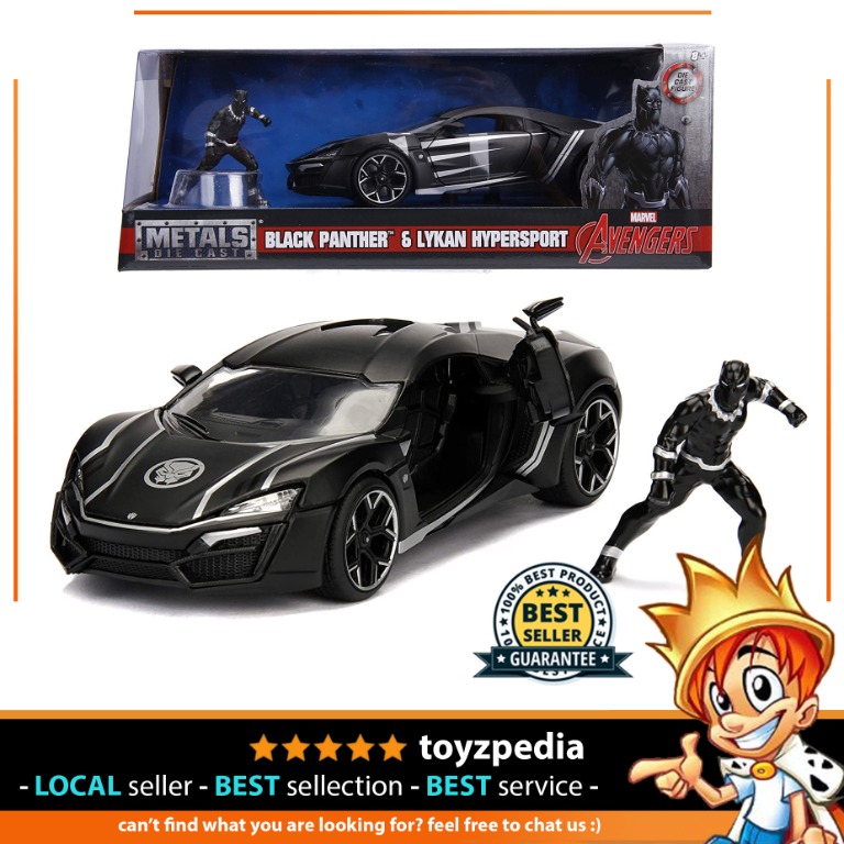 Jada Toys Marvel Black Panther & W Motors Lykan Hypersport DIE-CAST Car ...
