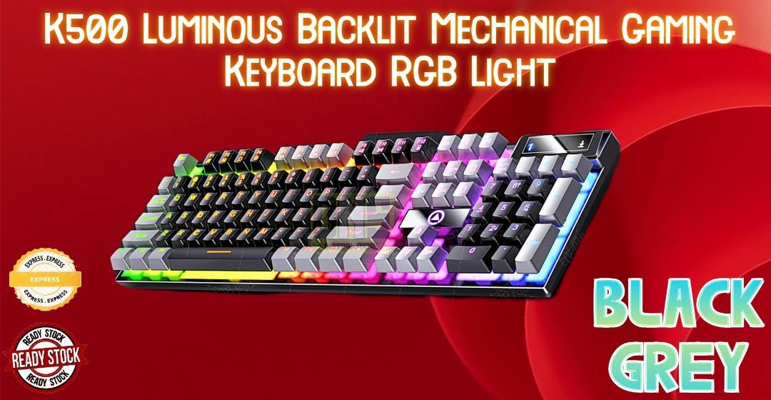 K500 Luminous Backlit Mechanical Gaming Keyboard RGB Light Suspended ...