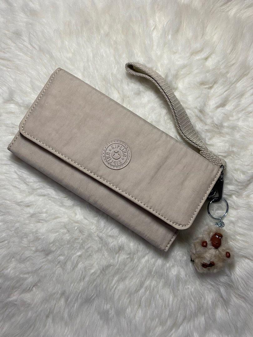 Kipling continental grey wallet with monkey wristlet, Women's Fashion ...