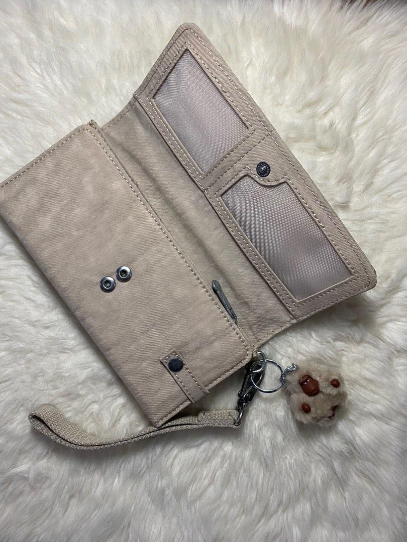 Kipling continental grey wallet with monkey wristlet, Women's Fashion ...