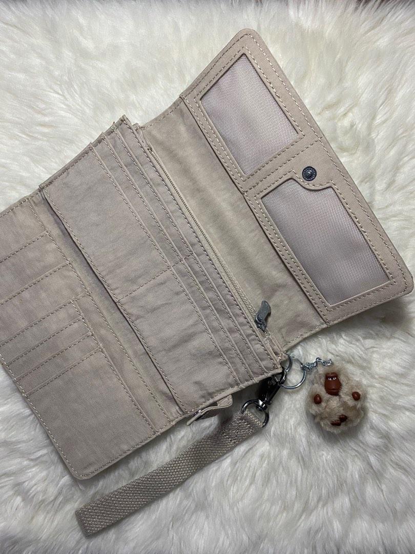 Kipling continental grey wallet with monkey wristlet, Women's Fashion ...