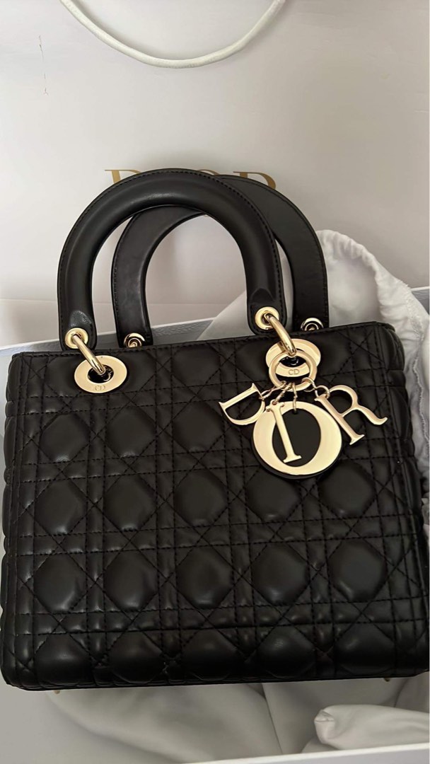 Lady dior matte calf champagne gold pre loved, Luxury, Bags & Wallets ...
