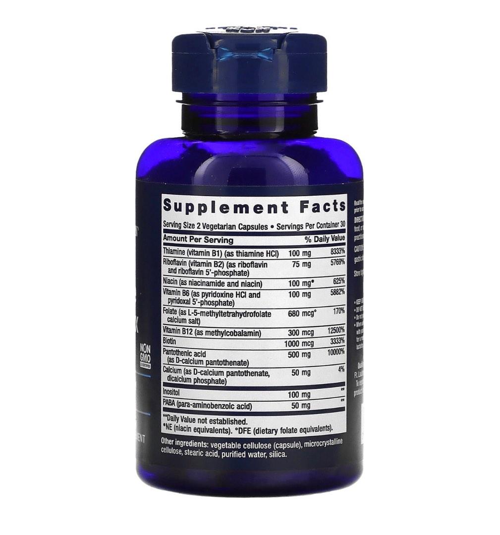 Life Extension Vitamin B Complex, 維他命B雜, Vitamin B+, 60 capsules, 60粒膠囊 ...