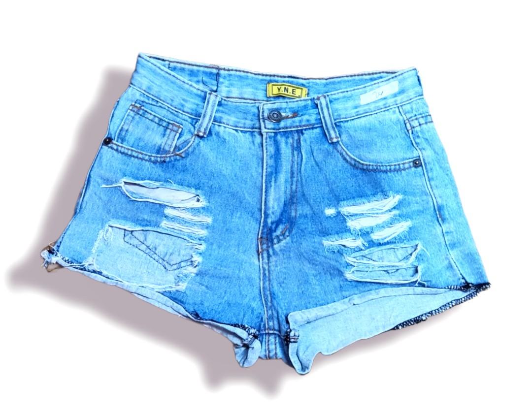 Light Blue High waist denim Tattered AA, Women's Fashion, Bottoms ...