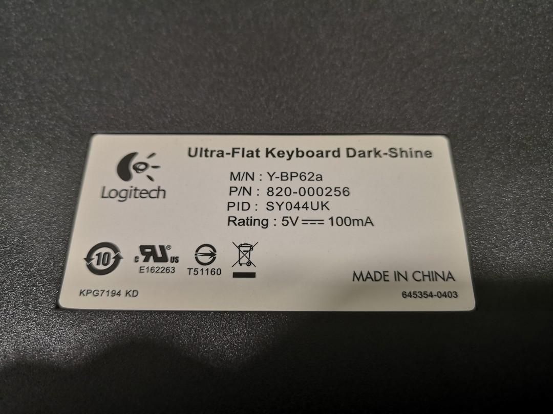 Logitech Ultra-flat keyboard Dark-shine, Computers & Tech, Parts ...
