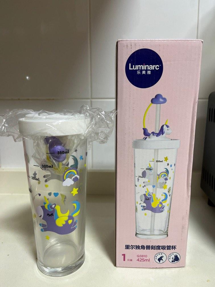 Luminarc tumbler bottle with unicorn design, Furniture & Home Living ...