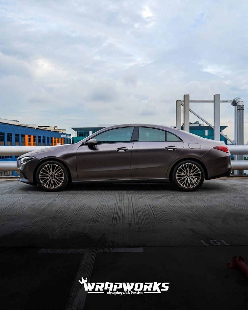 Mercedes CLA - Satin Dark Grey Full Wrap / Vinyl Wrap, Car Accessories ...