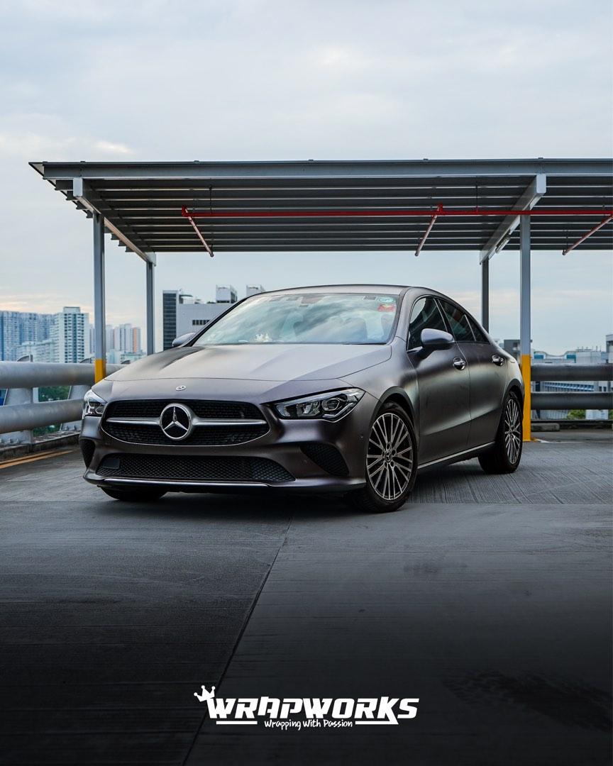 Mercedes CLA - Satin Dark Grey Full Wrap / Vinyl Wrap, Car Accessories ...