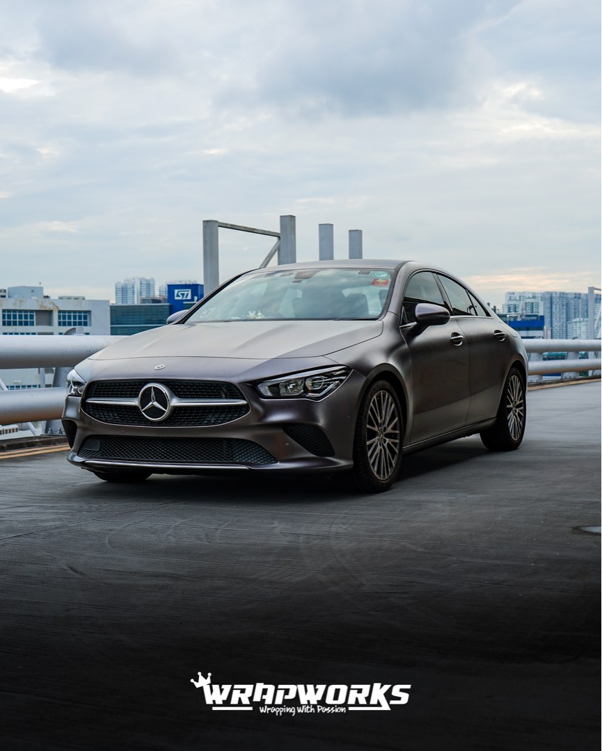 Mercedes CLA - Satin Dark Grey Full Wrap / Vinyl Wrap, Car Accessories ...
