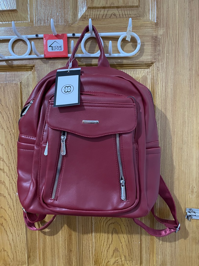 MICHAELA Anti-Theft Backpack in Red, Women's Fashion, Bags & Wallets ...