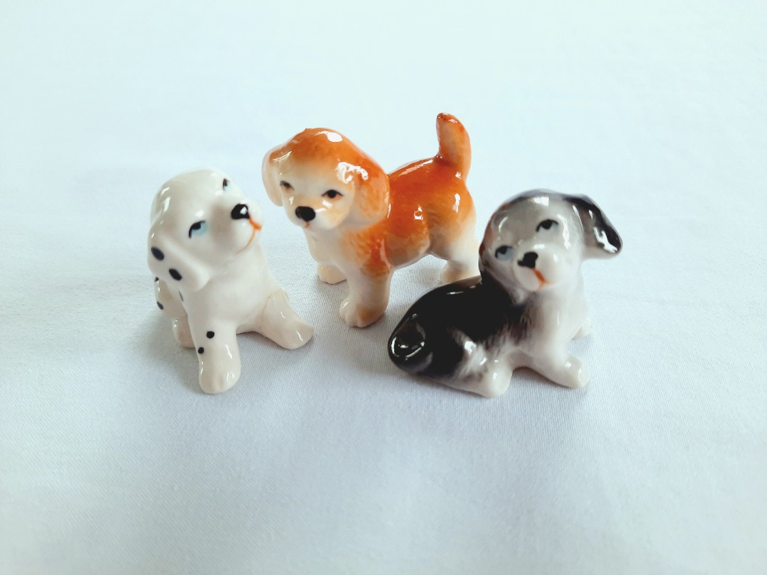 Mini Dog Figurine Set of 3, Furniture & Home Living, Home Decor, Other ...
