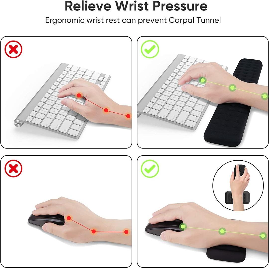 Mouse & Keyboard Wrist Rest Pad Padded Memory Foam Hand Rest Support ...