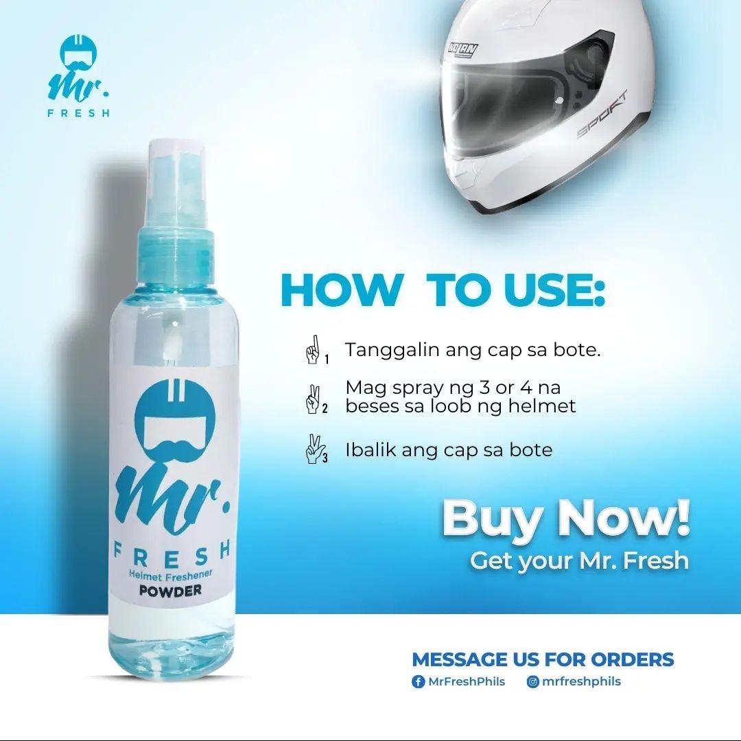 Mr. Fresh Helmet Freshener and Sanitizer - Powder Fresh, Beauty ...