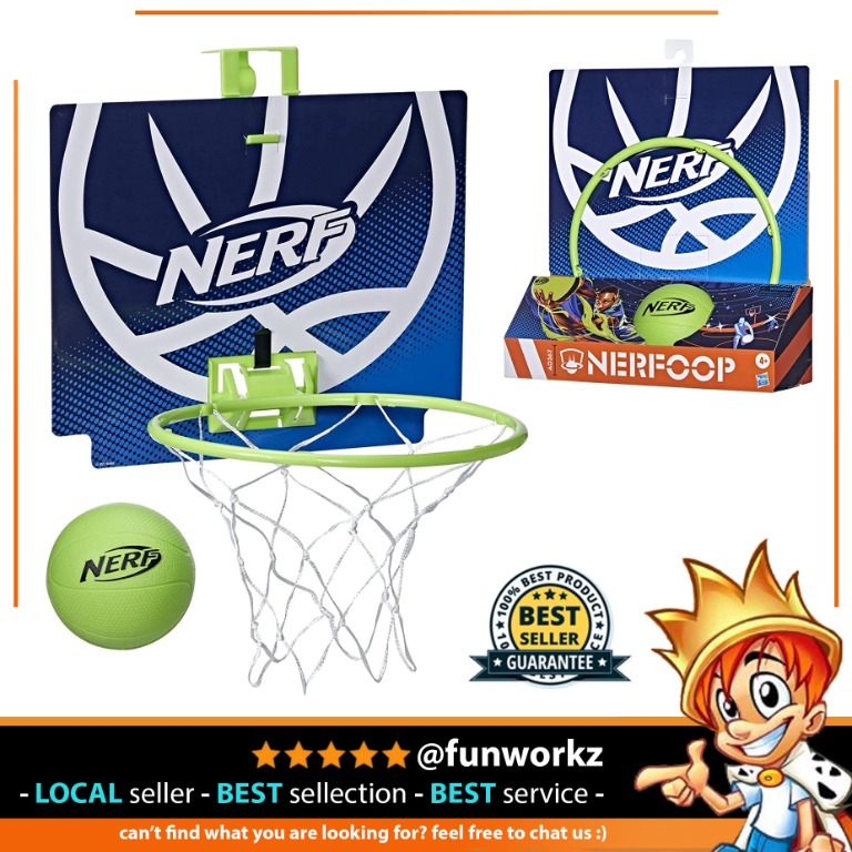 NERF Nerfoop -- The Classic Mini Foam Basketball and Hoop -- Hooks On ...