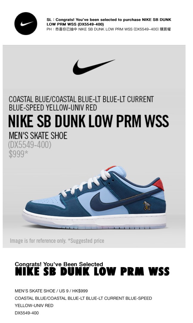 Nike SB Dunk Low WSS (Why So Sad) US9, 男裝, 鞋, 波鞋 - Carousell