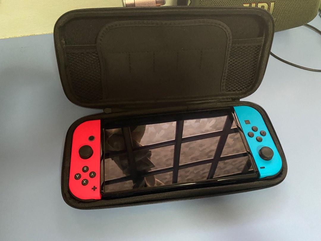 Nintendo Switch OLED neon blue / neon red includes 3 games NSF, burnout ...