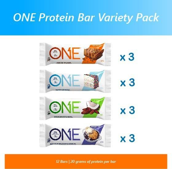ONE Protein Bar Variety Pack, Health & Nutrition, Health Supplements ...