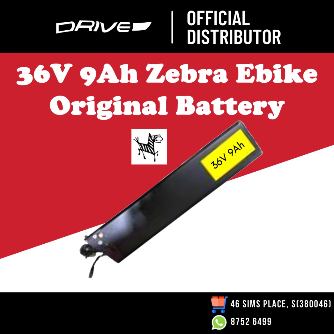 Original Zebra Ebike Battery 36V 9Ah Battery External, Sports Equipment ...