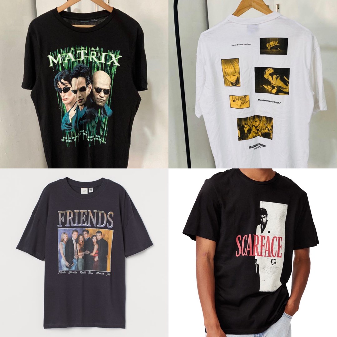 Oversized Vintage Movie Shirts - The Matrix, FRIENDS, Scarface, Demon ...