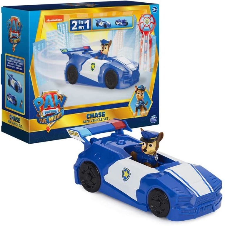 Paw Patrol Chase Mini Movie Vehicle Set 2 in 1 Car & Motorcycle Plus ...