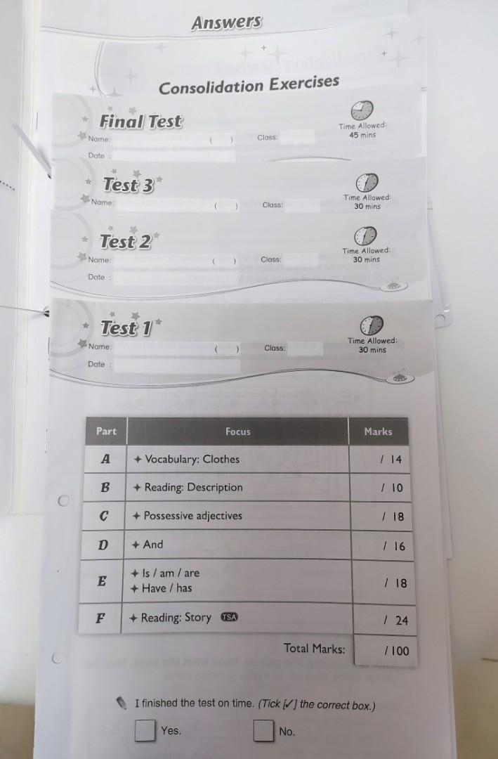 Pearson English Test Papers Exam Papers Primary One 培生應試英文測驗卷 (1B) 一年級 ...