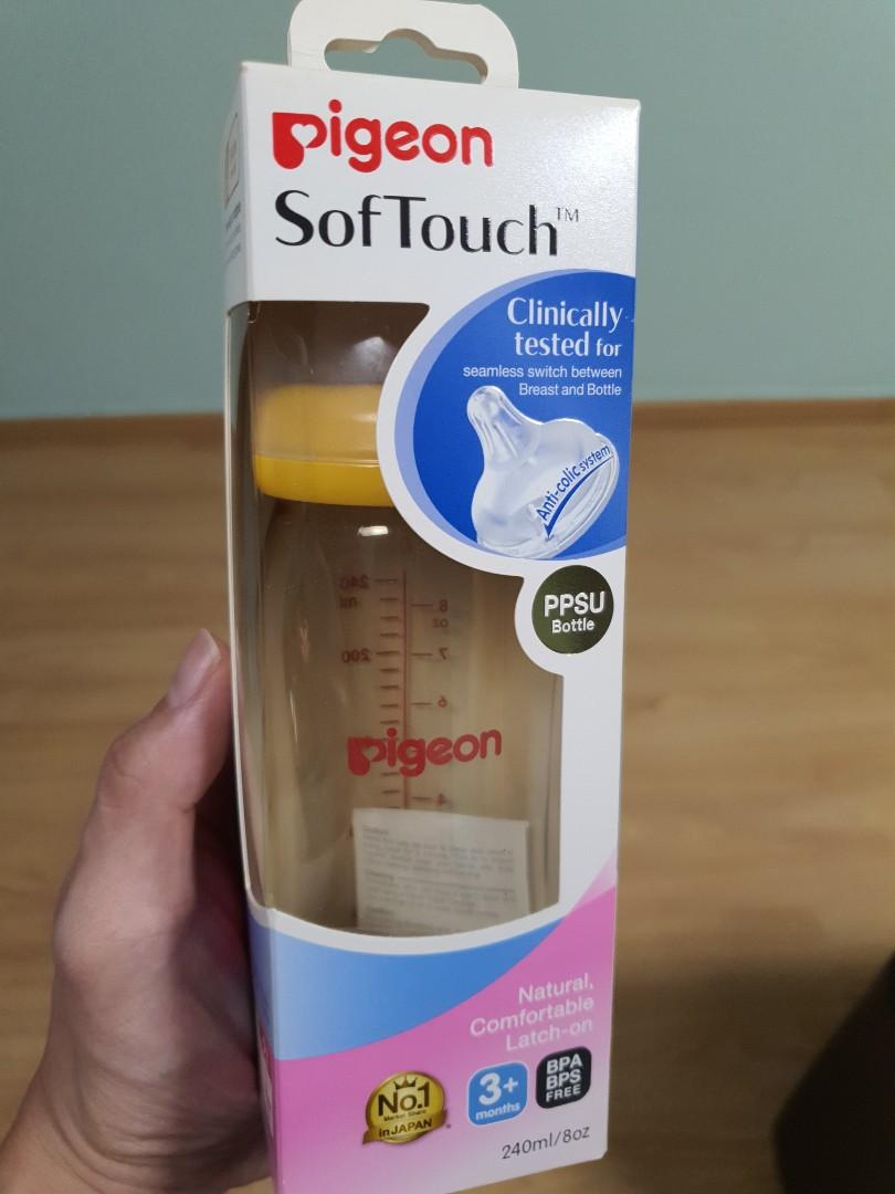 Pigeon SoftTouch 240ml PPSU Milk Bottles x 4 pcs, Babies & Kids, Nursing & Feeding ...