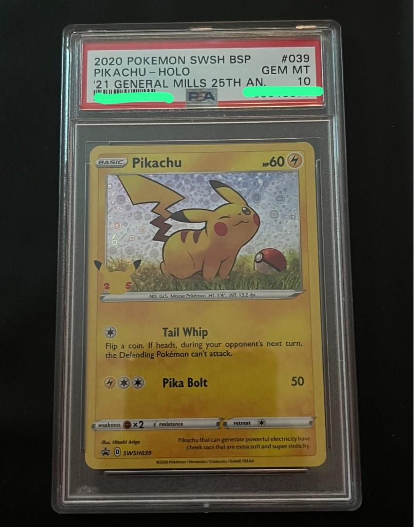 Pikachu 25th Anniversary General Mills Promo PSA 10 Pokemon Card TCG ...