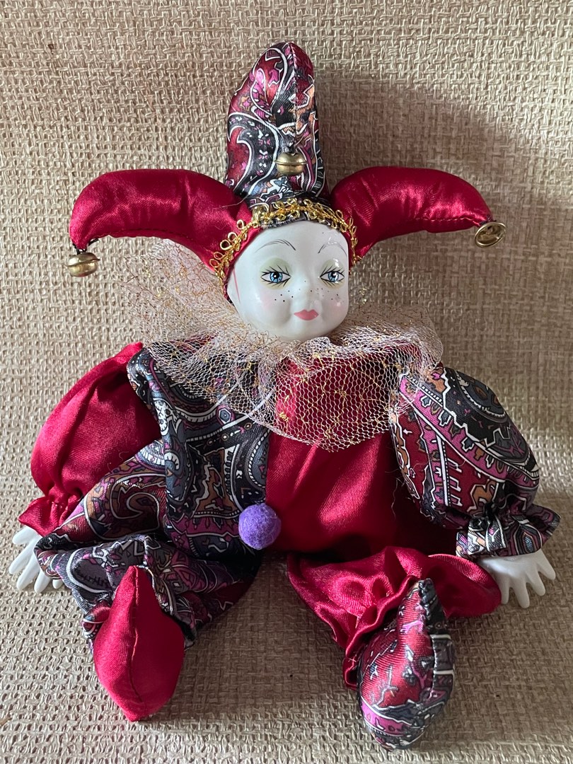 Porcelain Jester Clown Doll, Hobbies & Toys, Toys & Games on Carousell