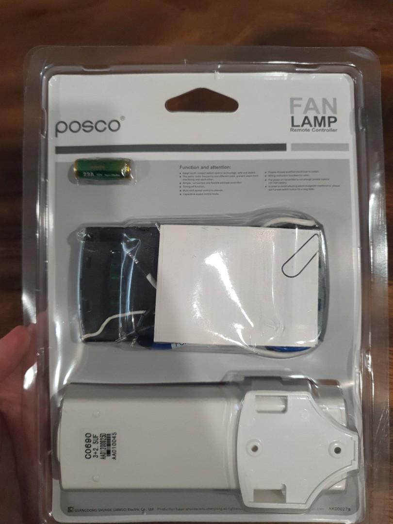 Posco fan lamp remote control, Furniture & Home Living, Lighting & Fans ...