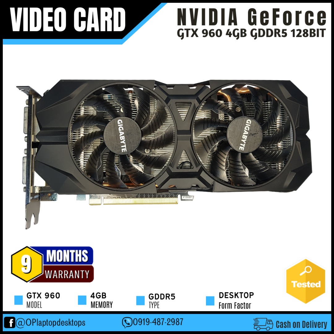 Pre Owned Nvidia GeForce GTX 960 4GB GDDR5 128 BIT Video Card ...