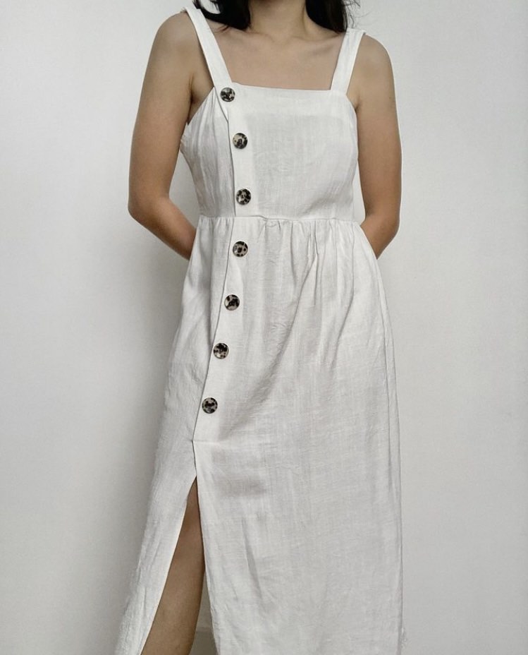 PRIMARK White linen midi dress, Women's Fashion, Dresses & Sets ...