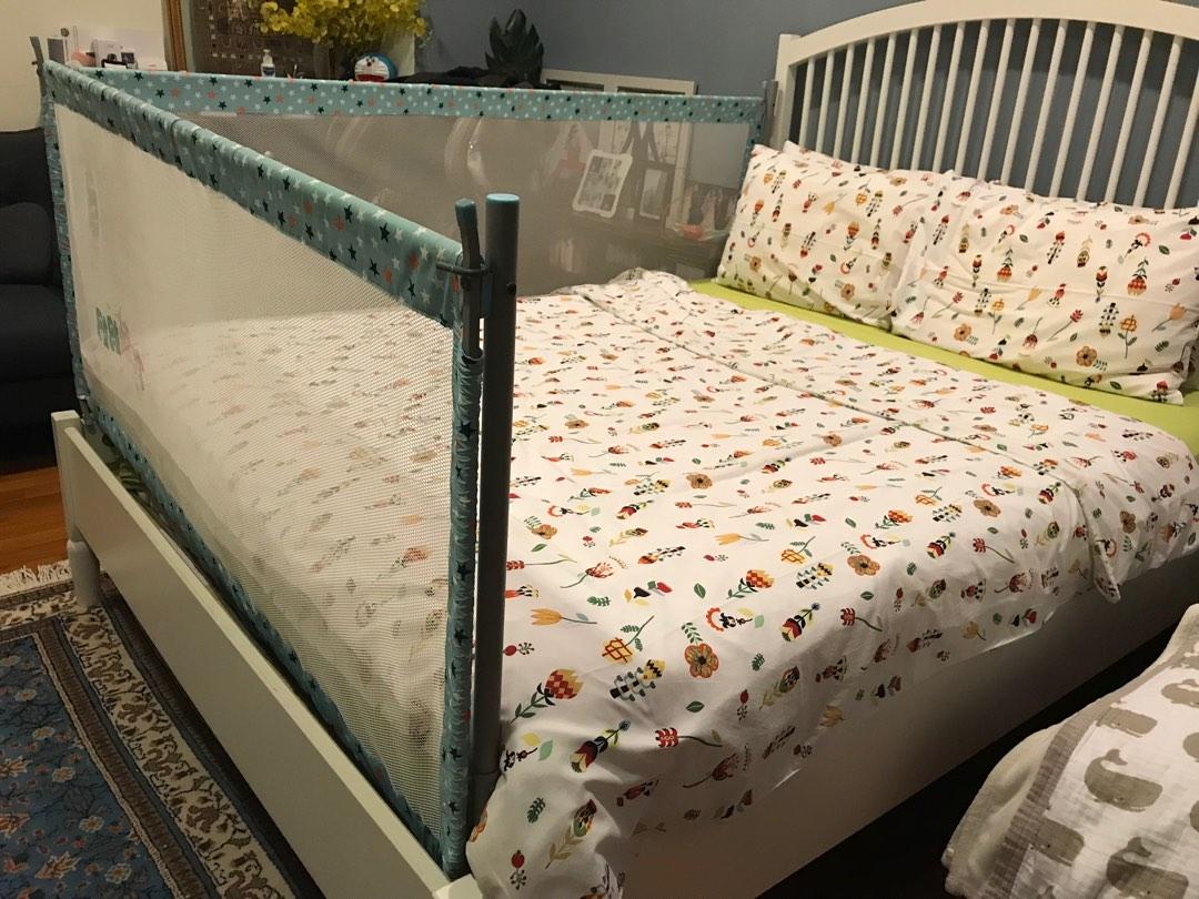 (Queen) Baby Bed Fence (2 Sided) / Children Safety Bed Guardrail / Kids ...