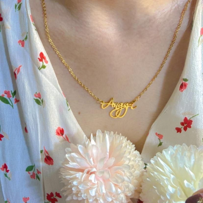 RANTAI NAMA GOLD CUSTOM MURAH, Women's Fashion, Jewelry & Organisers ...