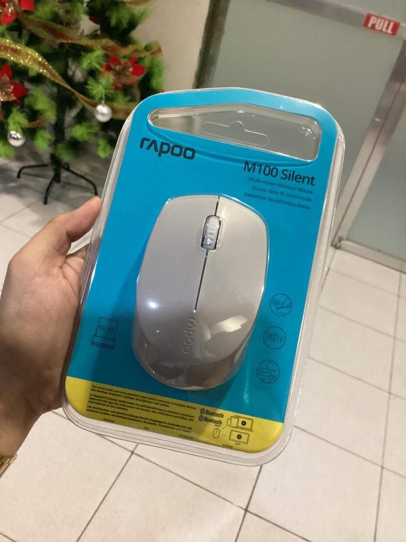 Rapoo M100 Silent Mouse 2.4Ghz & Bluetooth Multi-Mode Light Grey ...