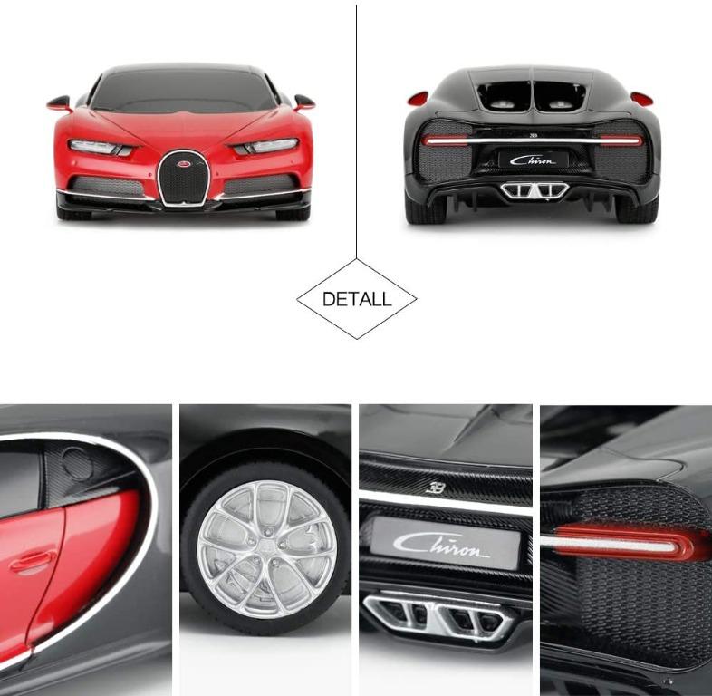 RASTAR Bugatti Toy Car, 1/24 Scale Bugatti Chiron RC Model Car, Red ...
