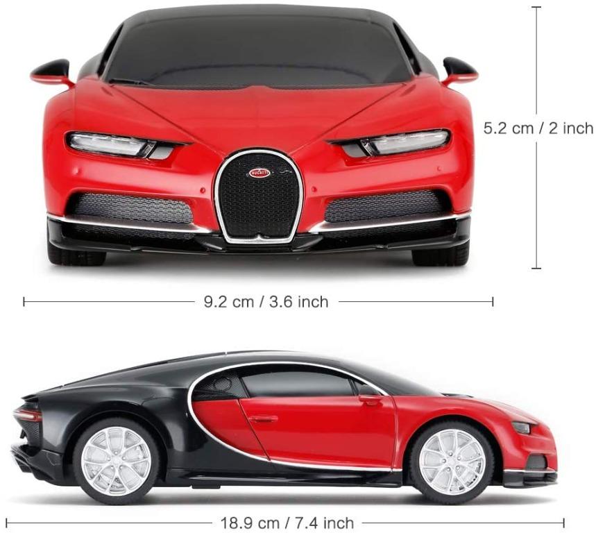 RASTAR Bugatti Toy Car, 1/24 Scale Bugatti Chiron RC Model Car, Red ...