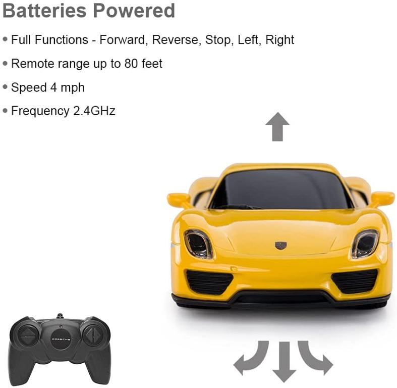 RASTAR Porsche Remote Control Car, 1:24 Scale Porsche 918 Spyder RC Toy ...