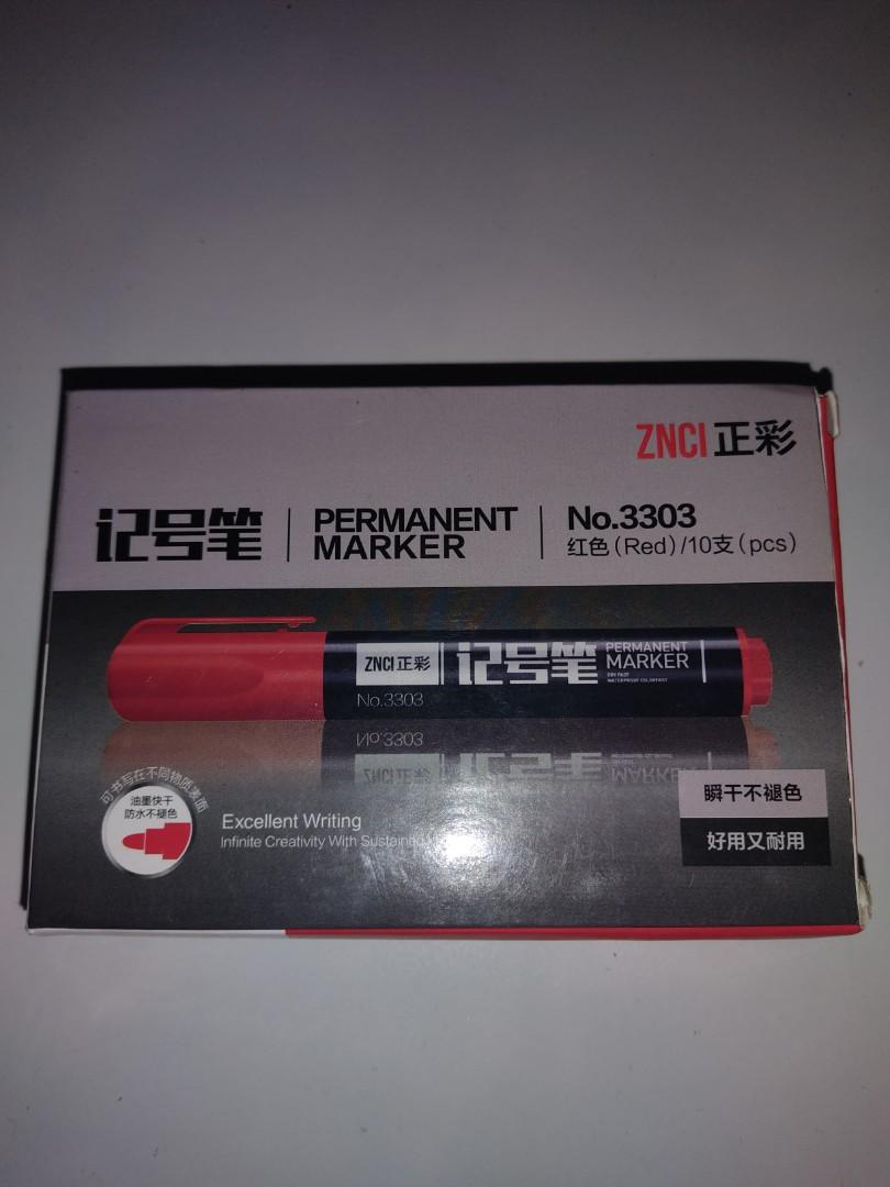 Red permanent marker, Hobbies & Toys, Stationery & Craft, Stationery ...