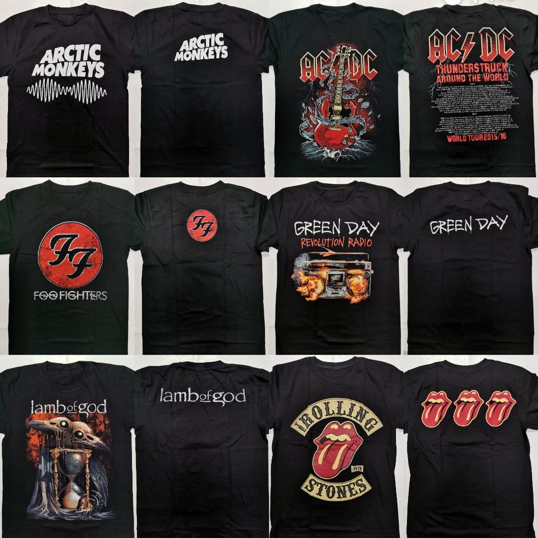 Rock Band T-shirt Merchandise Band Tee- ACDC RHCP FF Artic Monkeys GNR ...