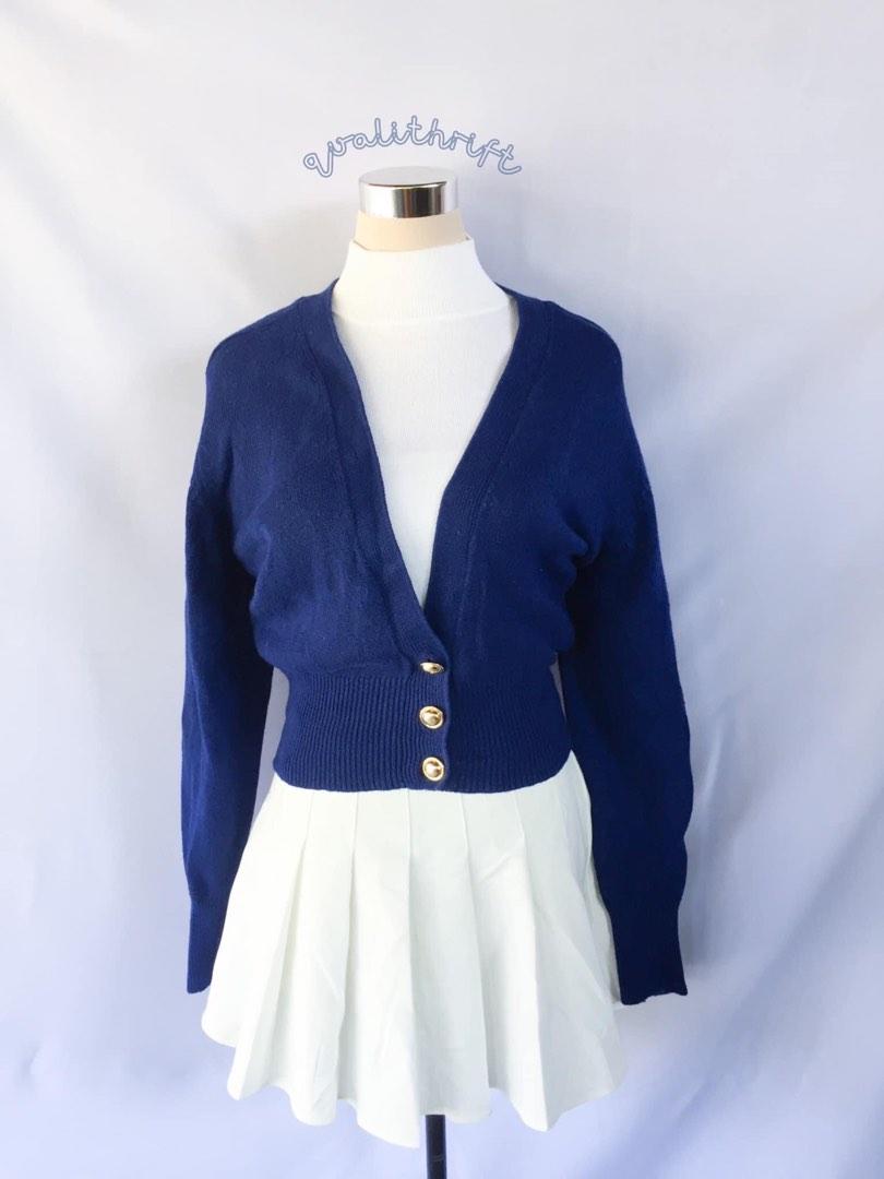 Royal blue cardigan, Women's Fashion, Tops, Longsleeves on Carousell