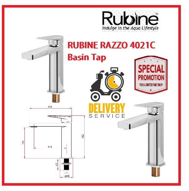 RUBINE RAZZO 4021C Basin Tap / FREE EXPRESS DELIVERY, Furniture & Home ...