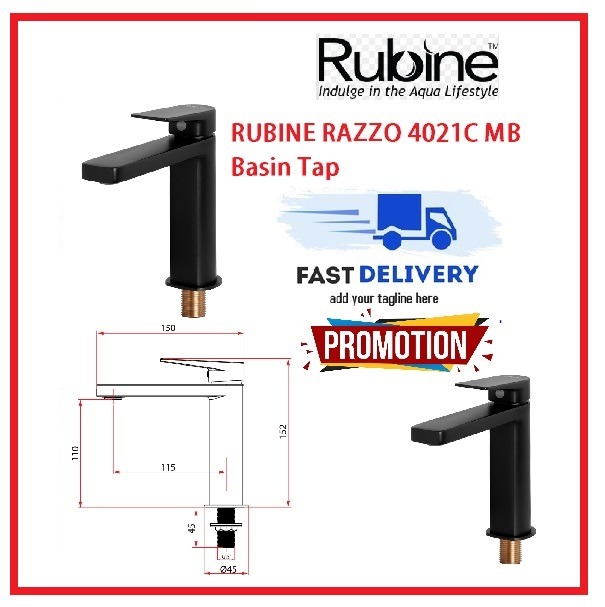 RUBINE RAZZO 4021C MB Basin Tap / FREE EXPRESS DELIVERY, Furniture ...