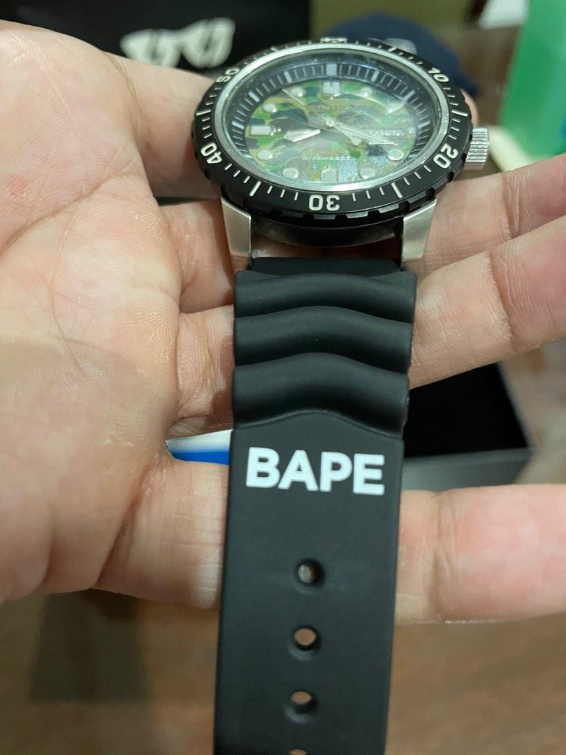 Limited Edition Seiko x BAPE Mechanical Divers Watch, Men's Fashion ...