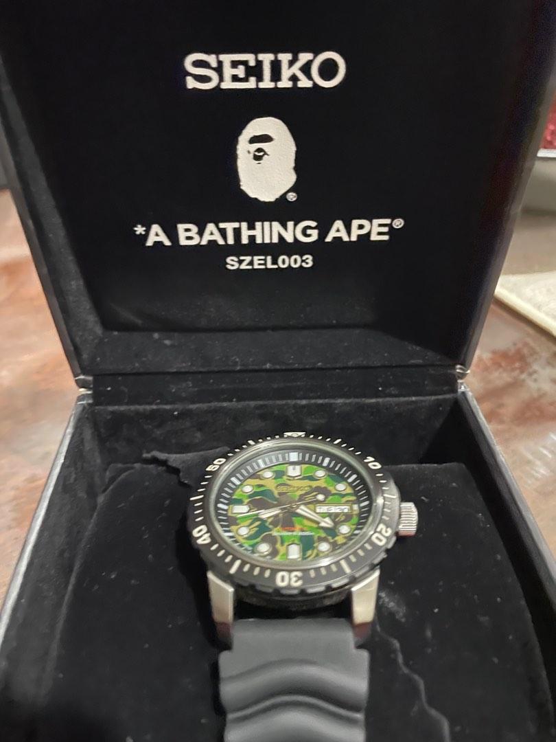 Limited Edition Seiko x BAPE Mechanical Divers Watch, Men's Fashion ...