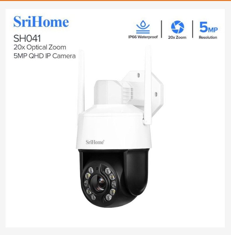 SriHome SH041 20x Zoom 5MP QHD IP Camera, Furniture & Home Living ...