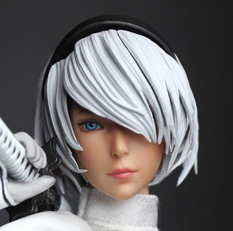 Super Duck SET026 1/6 Nier Automata 2b Head Sculpt Carved Model Cosplay ...