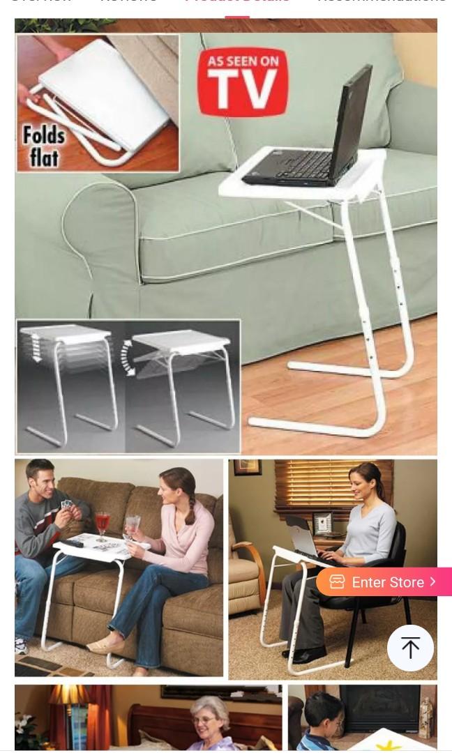 Table mate foldable portable table adjustable height, Furniture & Home ...